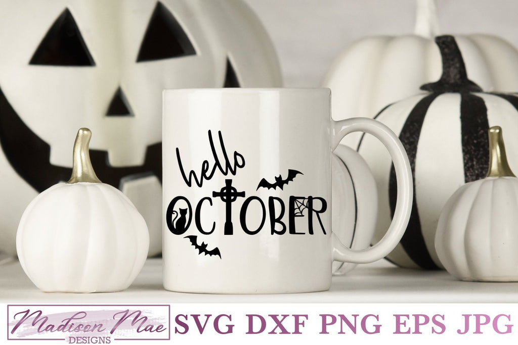 Hello October, Halloween SVG - So Fontsy