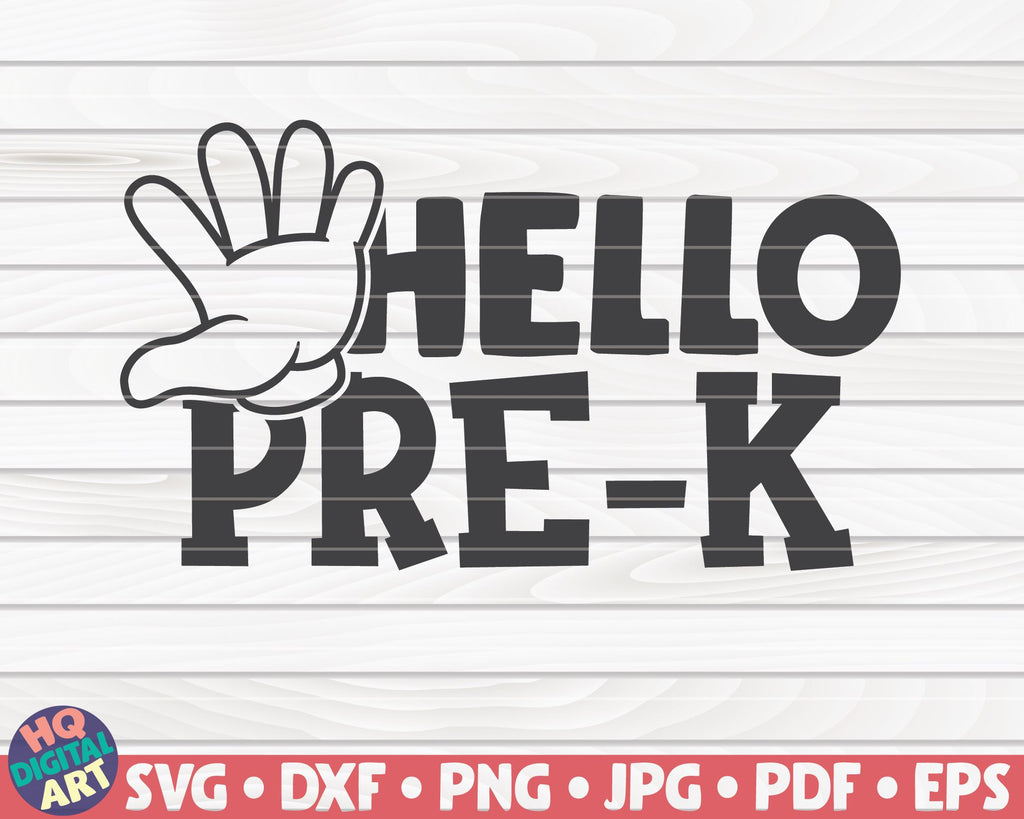 Hello pre-k SVG | Back to school design - So Fontsy