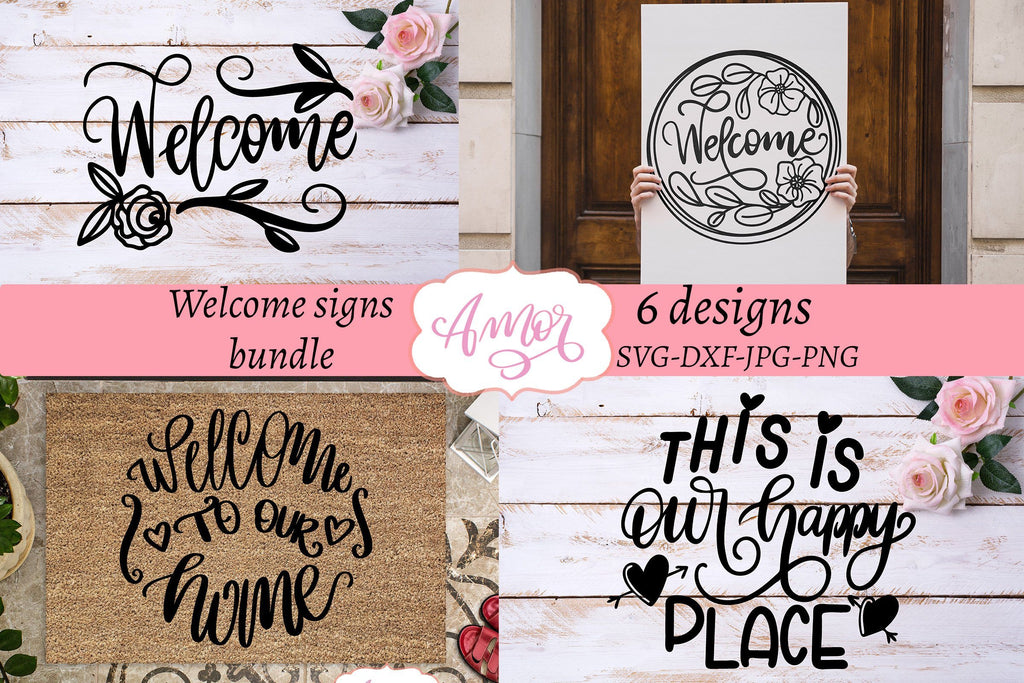 Hello sign svg Mini bundle, welcome sign svg - So Fontsy