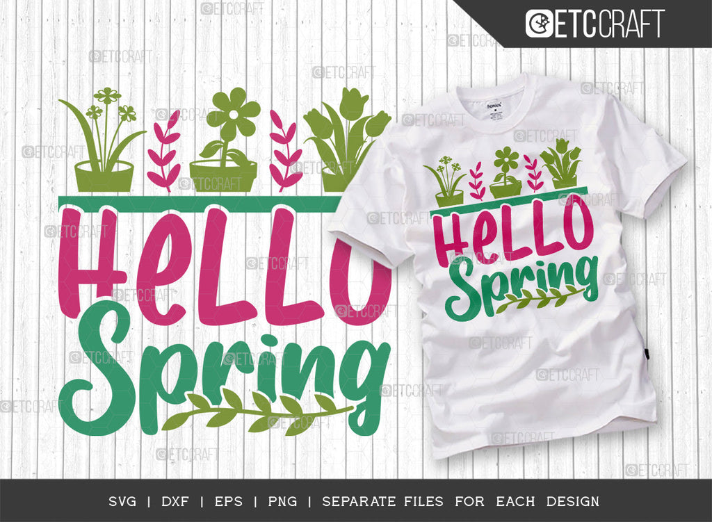 Hello Spring Svg Cut File | Rainbow Svg | Butterfly Svg | Flower Svg ...