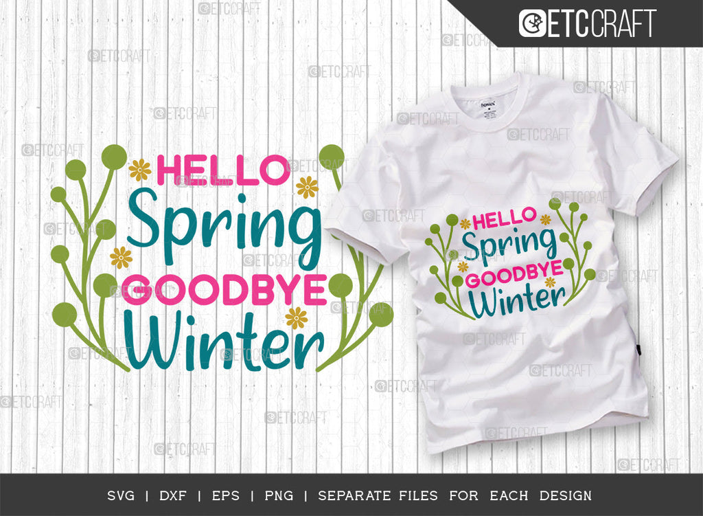 Hello Spring SVG Cut File, Spring Svg, Welcome Spring Svg, Flower Svg ...