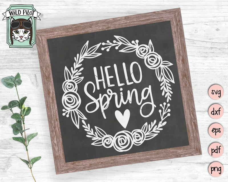 Hello Spring SVG, Hello Spring Sign SVG File, Hello Spring Cut File ...