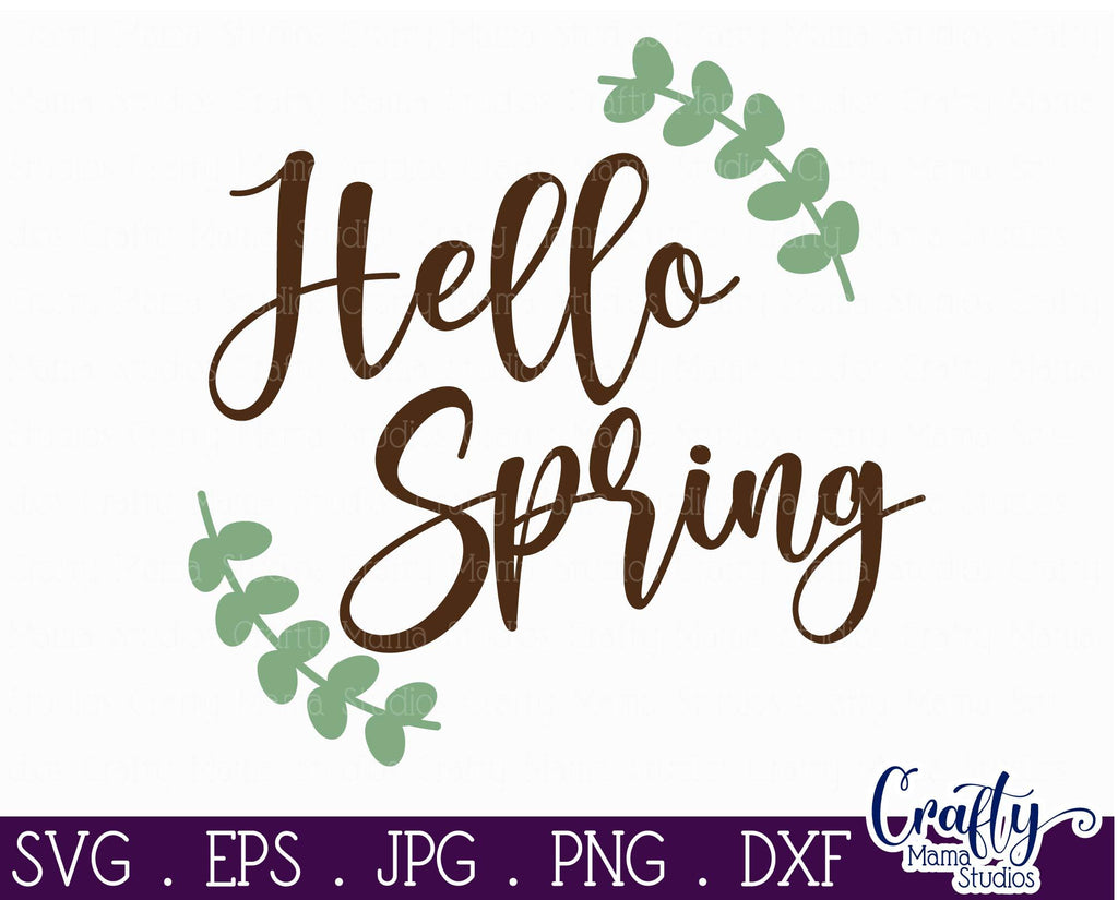 Hello Spring SVG, Spring Round Sign, Welcome Sign, Farmhouse - So Fontsy