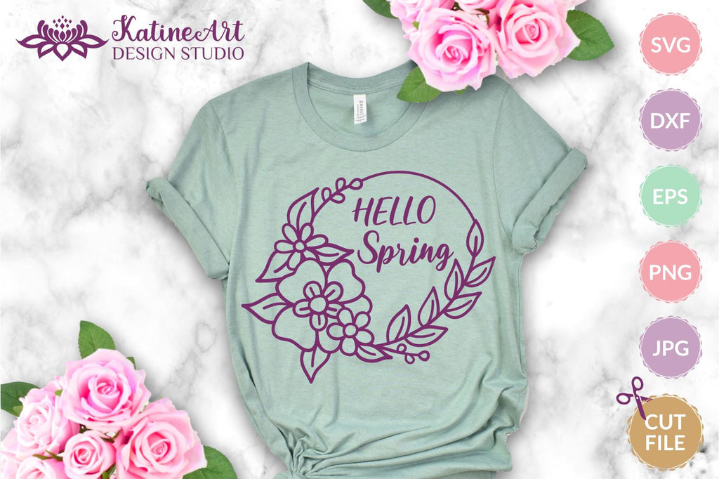 Hello spring svg, spring svg, spring flowers svg, hello svg, welcome ...