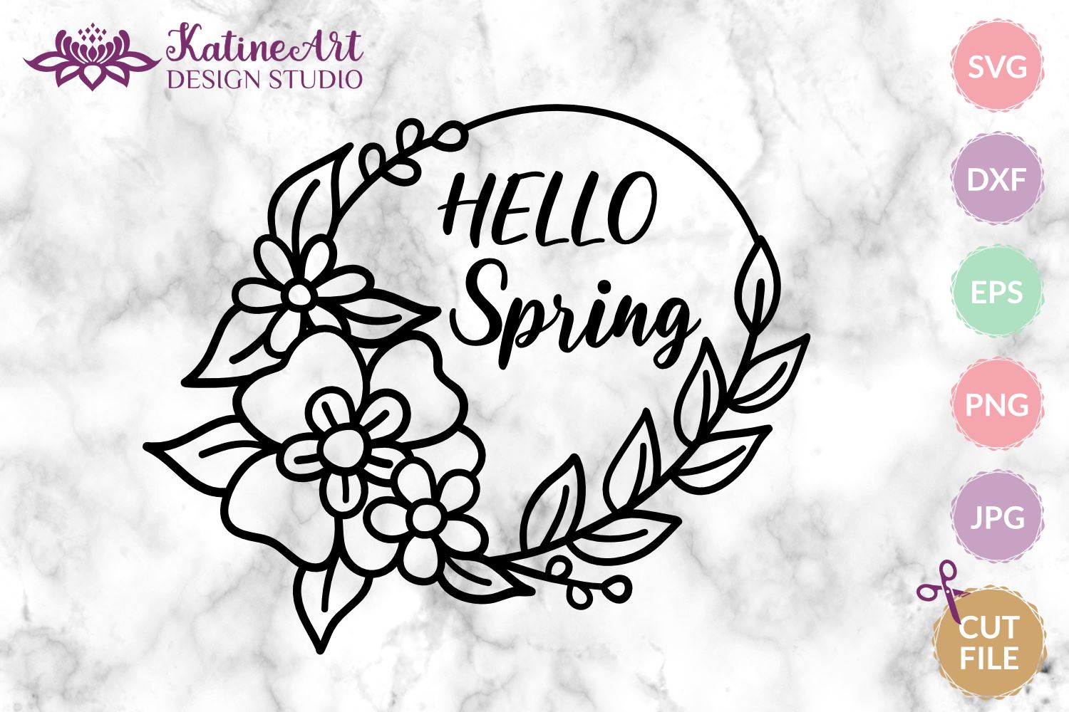 Hello spring svg, spring svg, spring flowers svg, hello svg, welcome ...