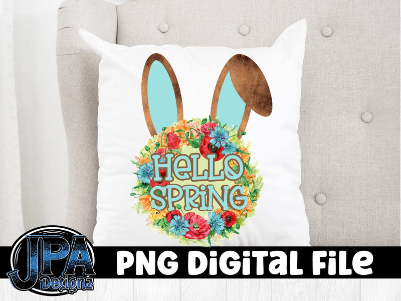 Hello Spring Wreath PNG - So Fontsy