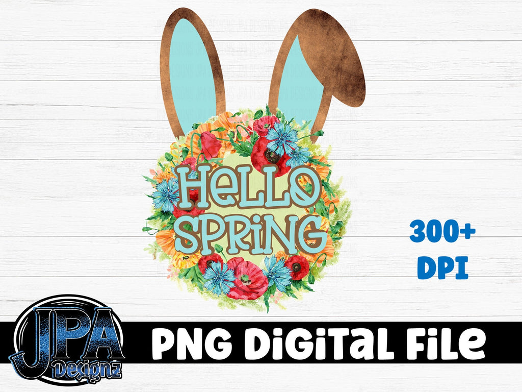 Hello Spring Wreath PNG - So Fontsy
