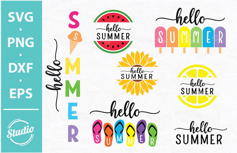 Hello Summer Svg bundle, Hello Summer Svg, Hello Summer Popsicle svg ...