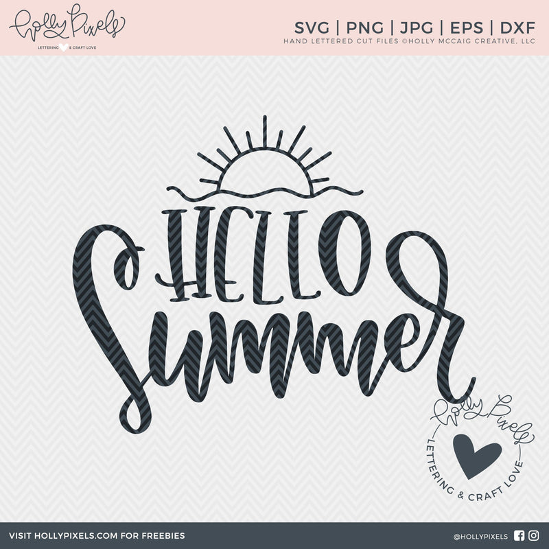 Hello Summer SVG File - So Fontsy