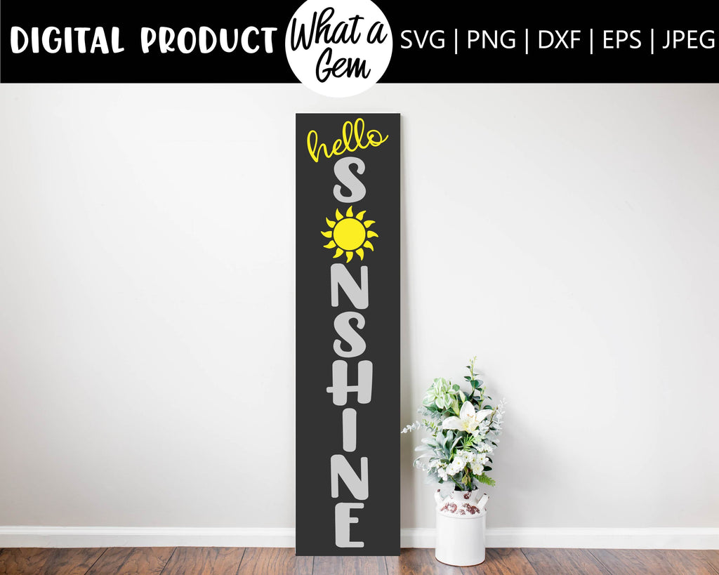 Hello Sunshine Porch Sign SVG | Summer Porch Sign SVG | Sunshine Sign ...