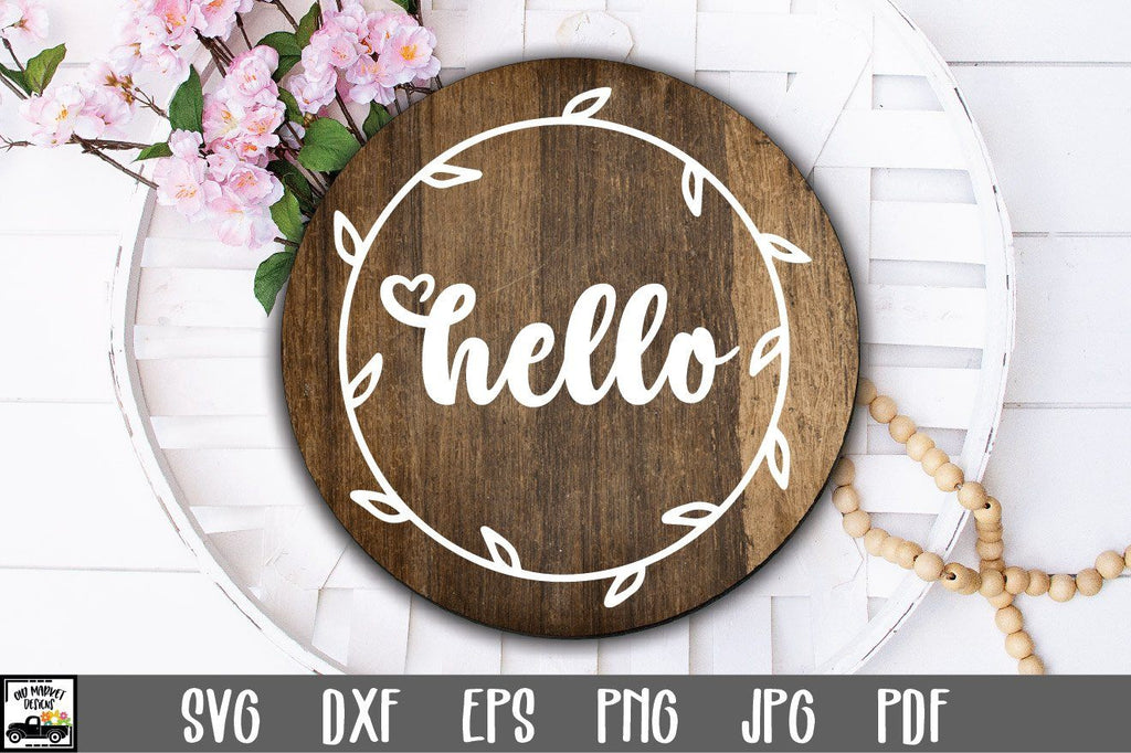 Hello SVG File | Round Sign SVG File - So Fontsy