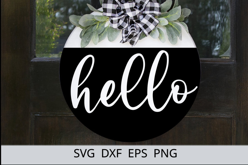 hello svg for round wood sign - So Fontsy