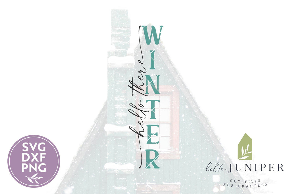 Hello There Winter Christmas Porch Sign SVG - So Fontsy