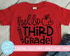 Hello Third Grade | Back to School Quote SVG Cut File - So Fontsy