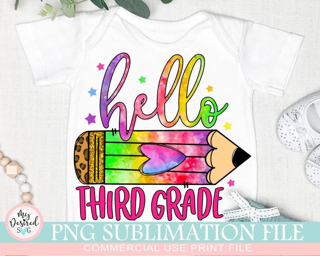 Hello Third Grade PNG, School Designs, Back to School 3th grade Design ...