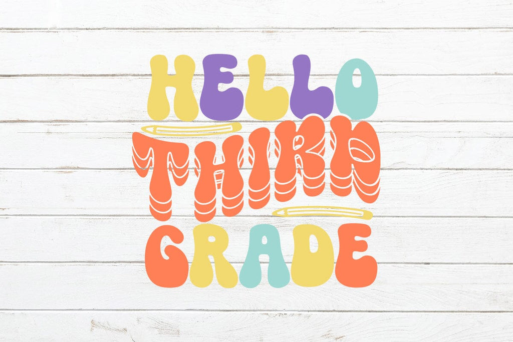 Hello Third Grade Retro SVG - So Fontsy