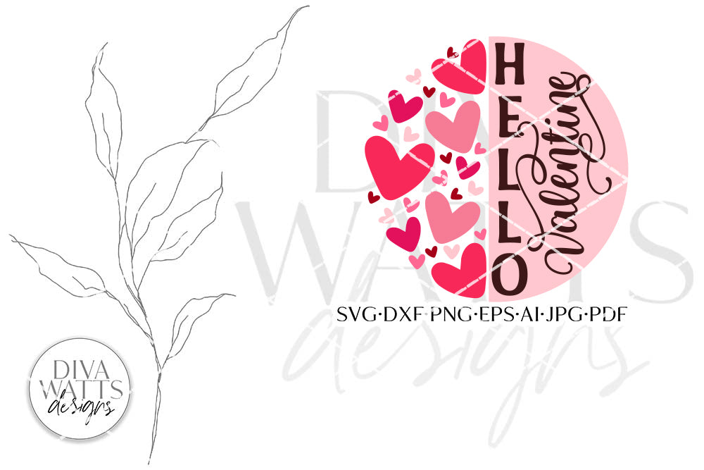Hello Valentine SVG | Valentine's Day Design - So Fontsy