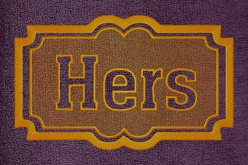 Hers embossed machine embroidery digital download - So Fontsy