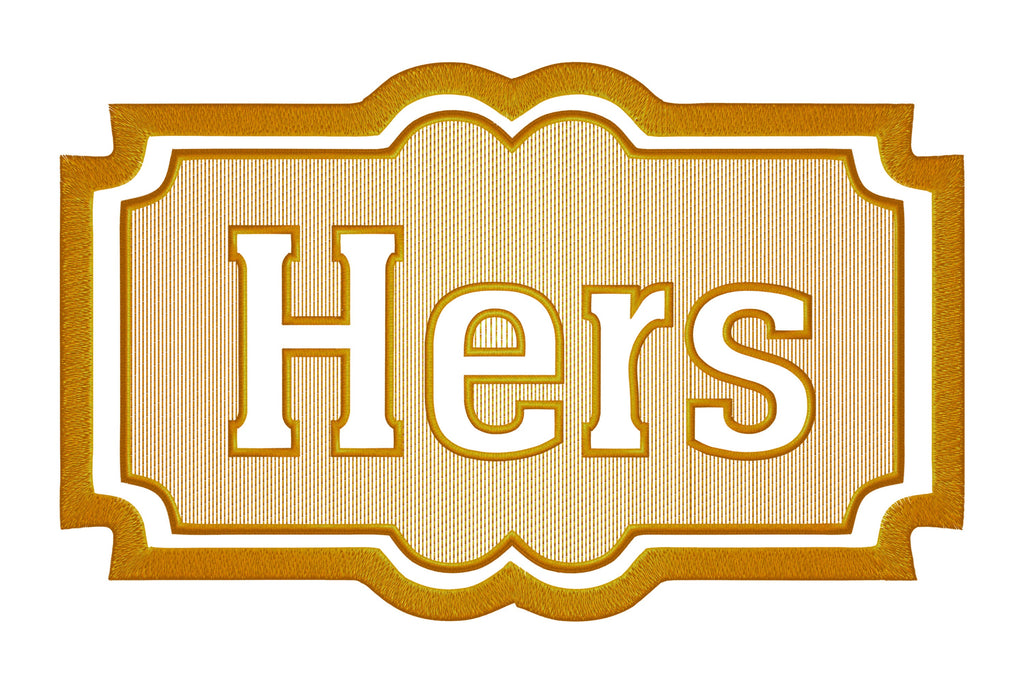 Hers embossed machine embroidery digital download - So Fontsy