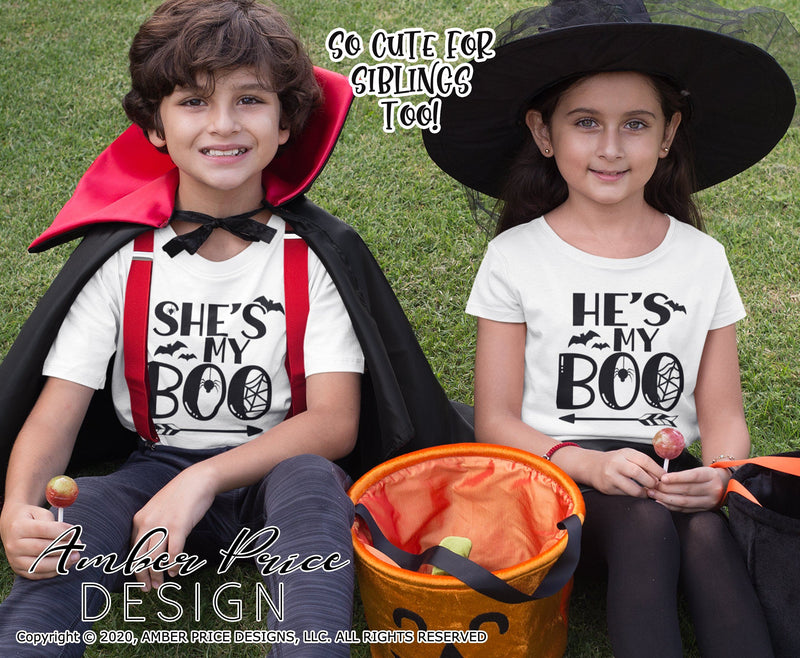 He's My Boo SVG She's My Boo SVG | Couples Halloween SVGs Siblings SVG ...