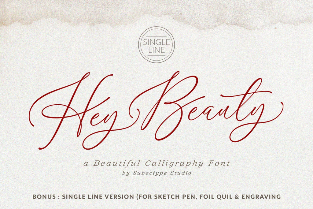 Hey Beauty - Singleline and Calligraphy font - So Fontsy