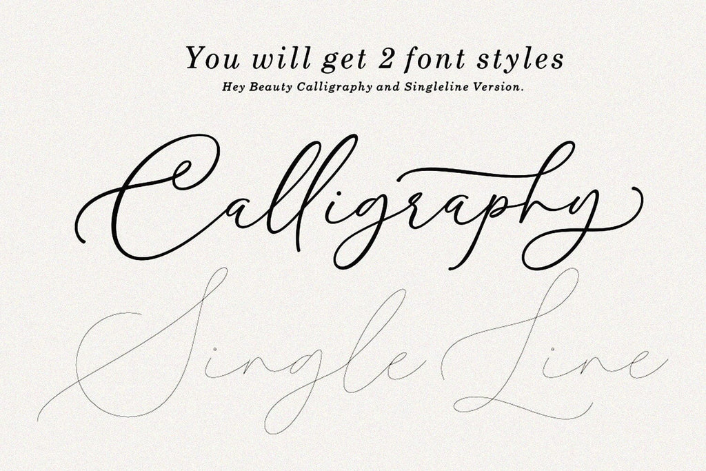 Hey Beauty - Singleline and Calligraphy font - So Fontsy