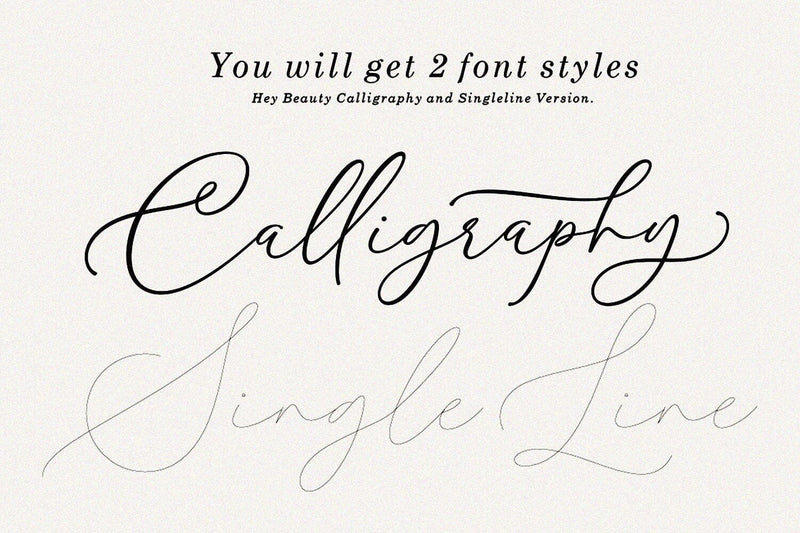 Hey Beauty - Singleline and Calligraphy font - So Fontsy