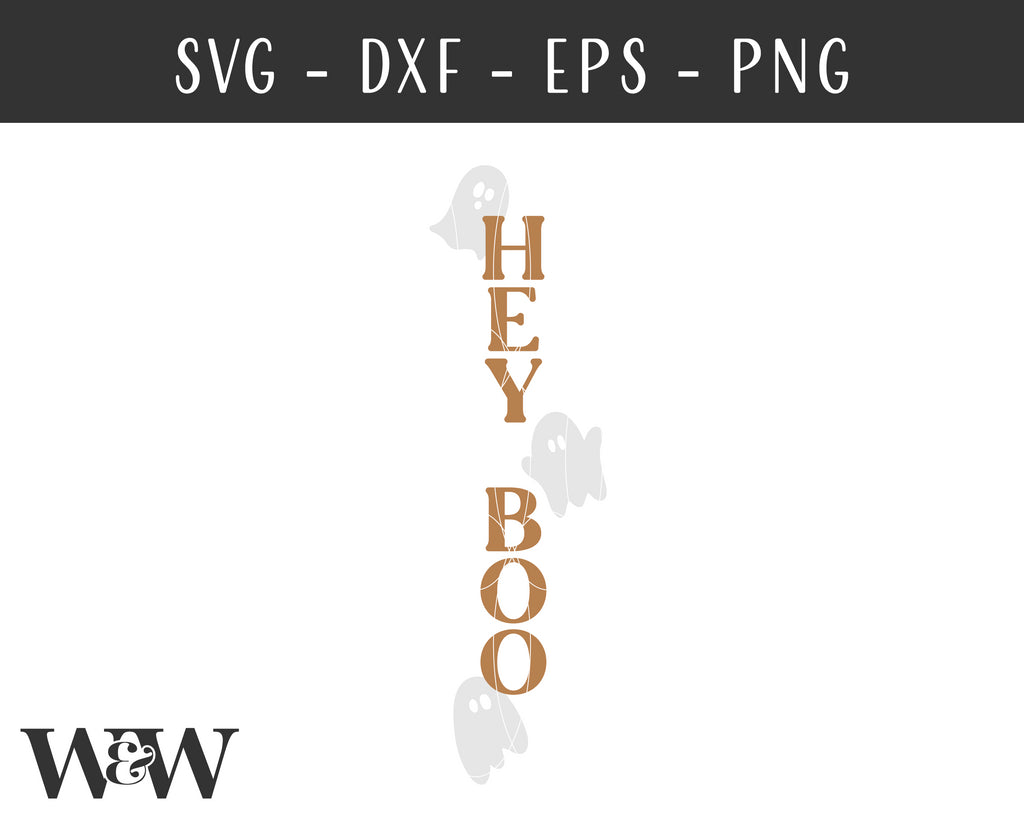 Hey Boo SVG | Halloween Porch Sign SVG - So Fontsy