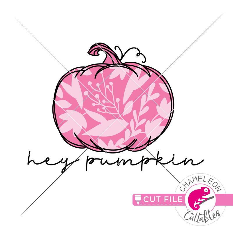 Hey Pumpkin with leaf pattern svg png dxf - So Fontsy