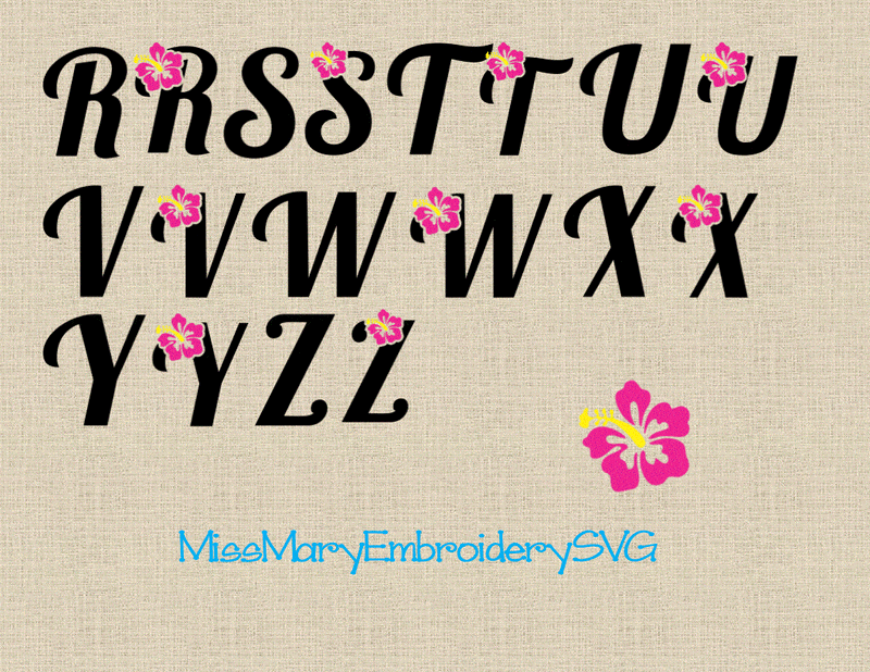 Hibiscus Monogram SVG Letters - So Fontsy