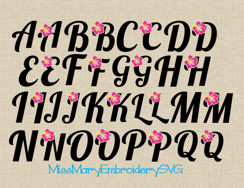 Hibiscus Monogram SVG Letters - So Fontsy