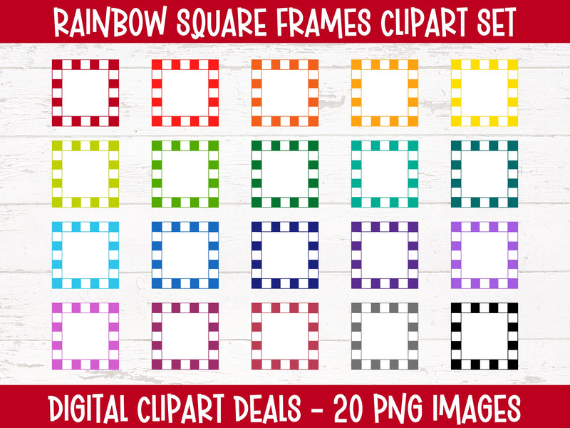 High-Quality Round Frames Clipart Set | 20 Rainbow Colors | DIY ...