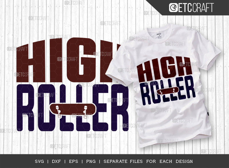 High Roller SVG Bundle, Roller Derby Svg, Roller Skates Svg, Skate Svg ...