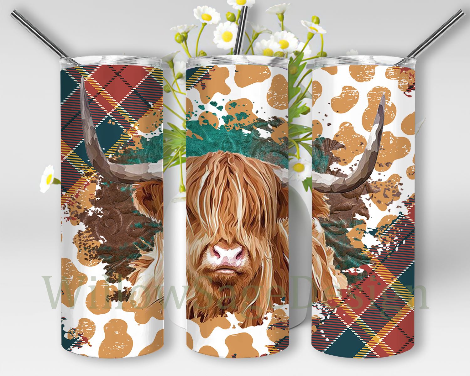 Highland Cow Sublimation Design - So Fontsy