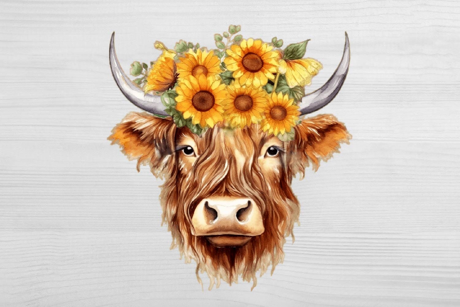 Highland Cow Sublimation. Higland Floral Png Cow. - So Fontsy
