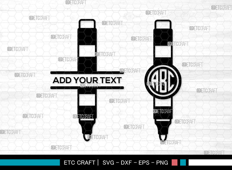 Highlighter Monogram SVG, Split Monogram SVG, Highlighter Pen Svg ...