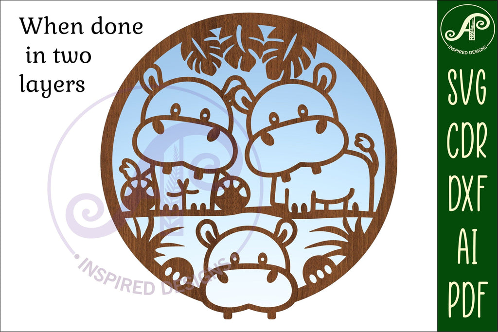 Hippo wall art sign, SVG file. vector file - So Fontsy