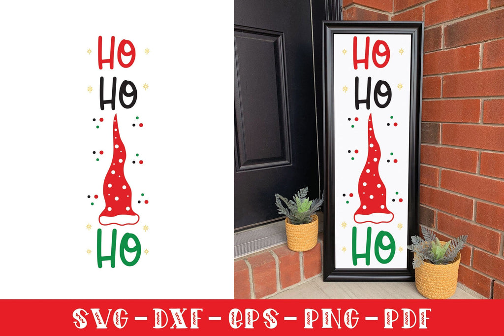 Ho Ho Ho - Christmas Vertical Sign SVG - So Fontsy