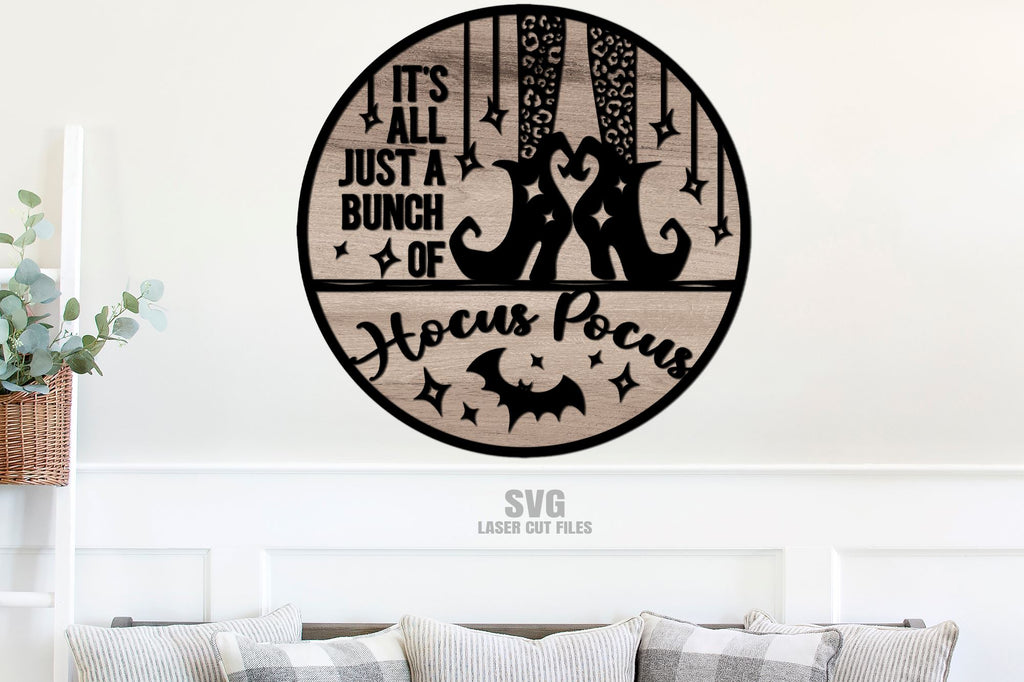 Hocus Pocus SVG Laser Cut Files | Halloween SVG | Witch SVG - So Fontsy