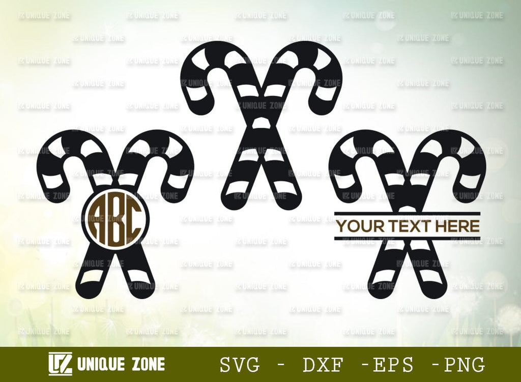 Holiday Candy Monogram SVG Cut File, Peppermint Candy Cane Svg, Candy Cane Svg, Christmas Candy ...