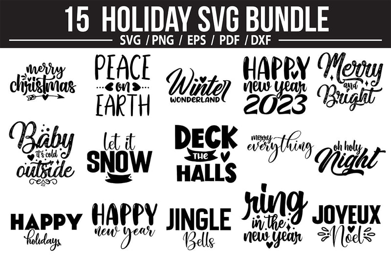 Holiday SVG Bundle, Winter SVG - So Fontsy