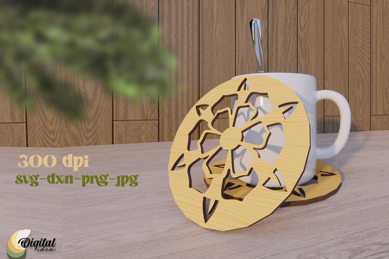 Home Laser Cut. Coaster Design Laser Cut. Kitchen Decor SVG. - So Fontsy