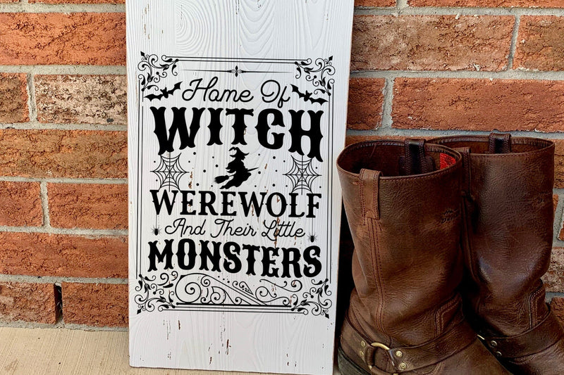Home of Witch SVG | Vintage Halloween Sign SVG - So Fontsy