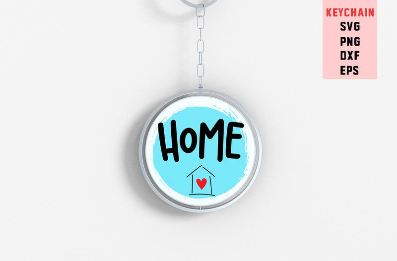 Home, Round Key ring SVG - So Fontsy