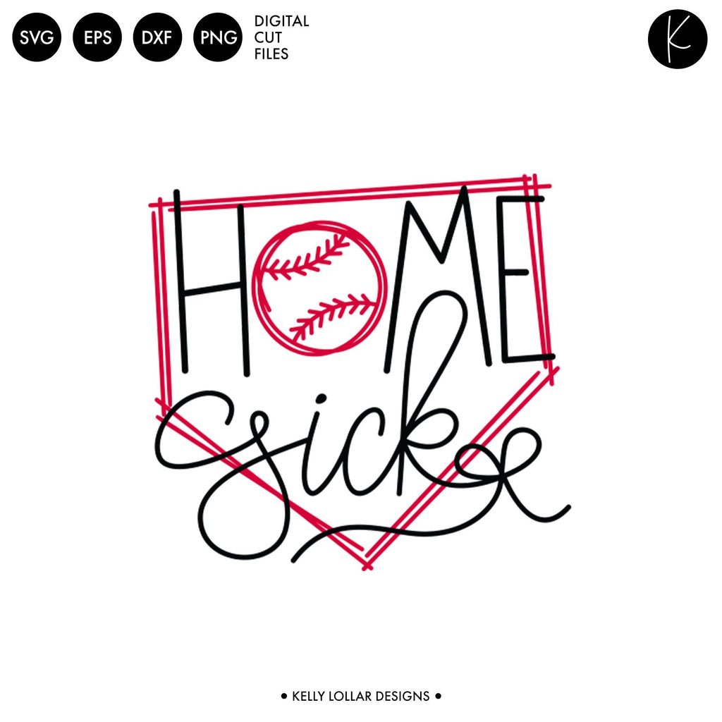 Home Sick Baseball and Softball | SVG DXF EPS PNG Cut Files - So Fontsy