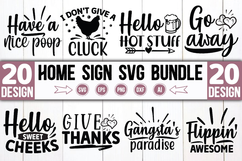 Home Sign SVG Bundle - So Fontsy