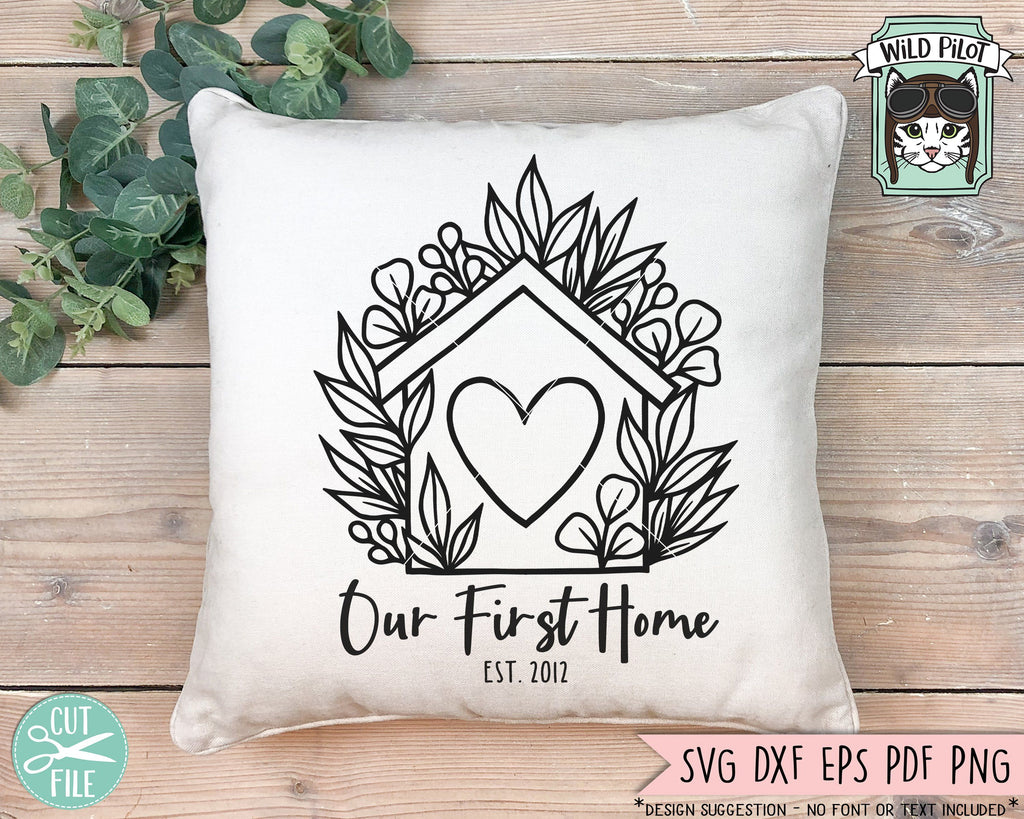 Home SVG file, House Leaves SVG File, House Cut File, Real Estate SVG ...
