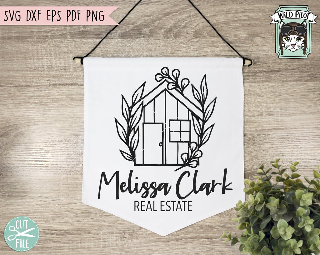 Home SVG File, House Leaves SVG File, House Cut File, Real Estate SVG ...
