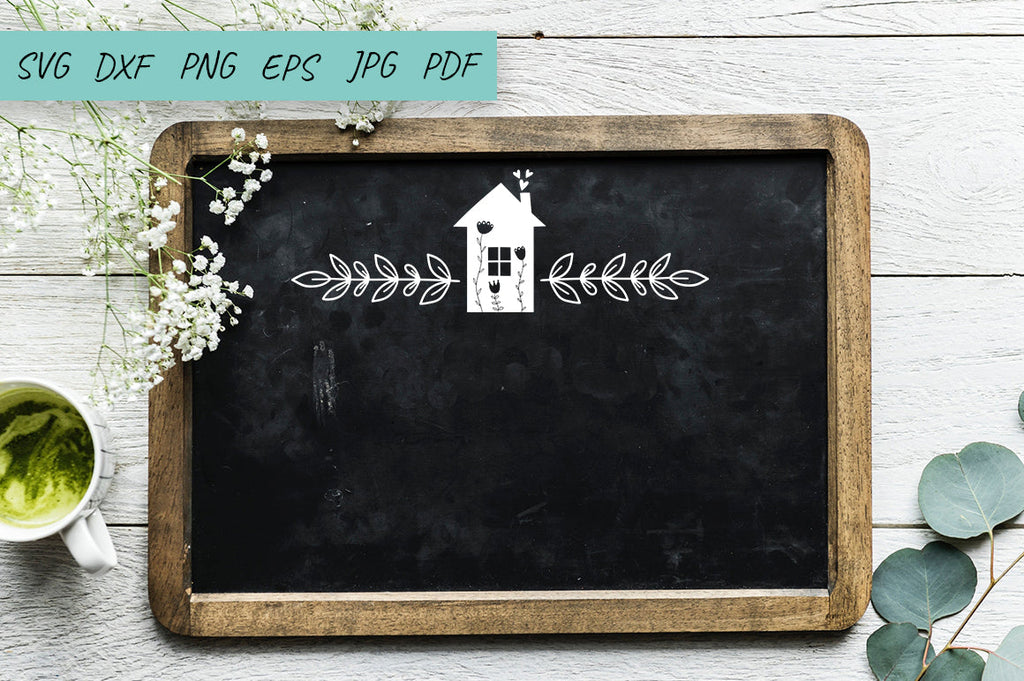 Home SVG, Home monogram wreath, Text divider set - So Fontsy