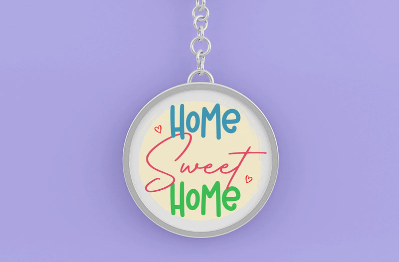 Home Sweet Home, Round Key ring SVG - So Fontsy